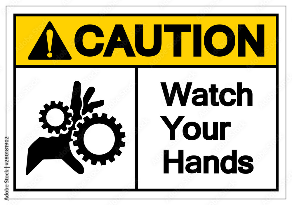 Caution Watch Your Hands Symbol Sign, Vector Illustration, Isolate On ...