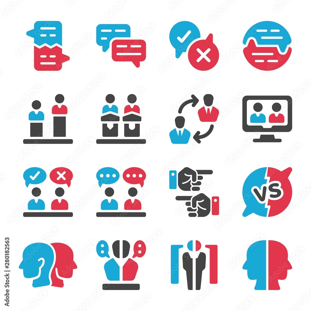 debate and dispute icon set,vector and illustration Stock Vector ...