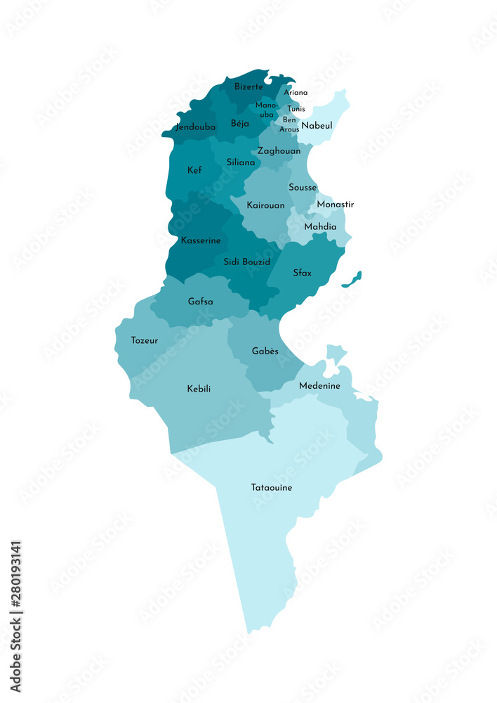 Vector isolated illustration of simplified administrative map of ...