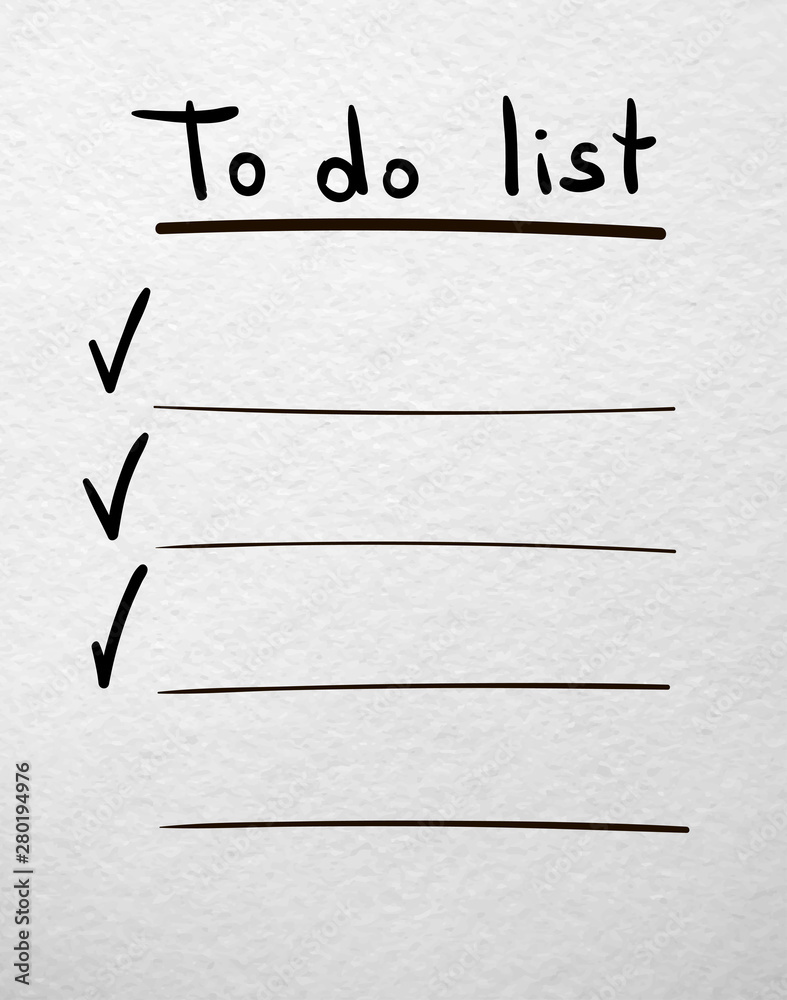 To do list. Vector hand drawn planner on a white paper Stock Vector ...
