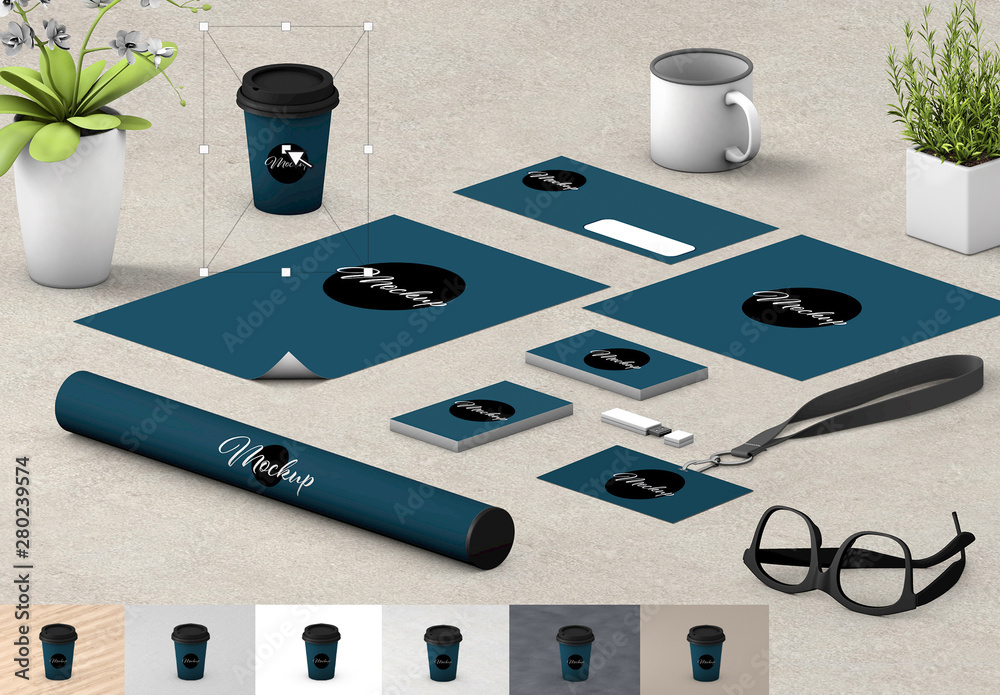Stationery Set Scene Creator Mockup Stock Template | Adobe Stock