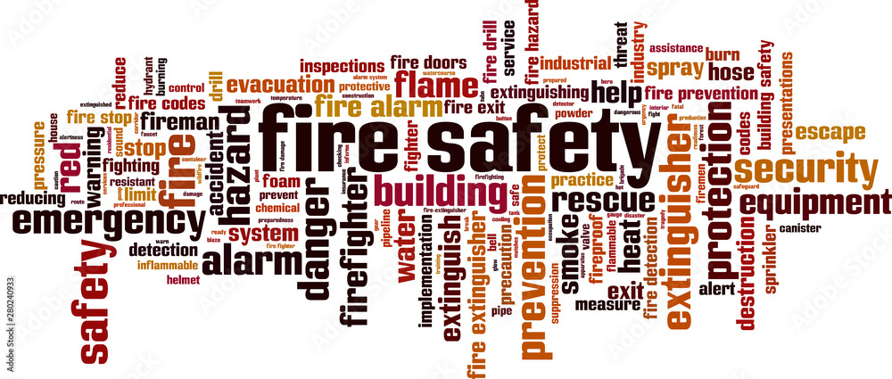 Fire safety word cloud Stock Vector | Adobe Stock