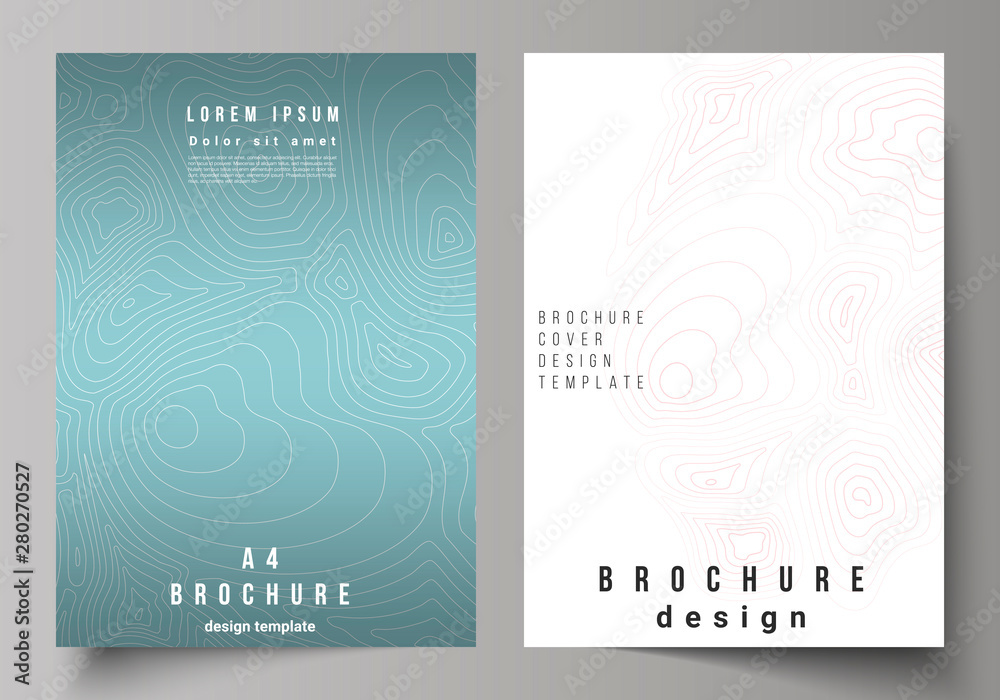 The vector layout of A4 format modern cover mockups design templates ...