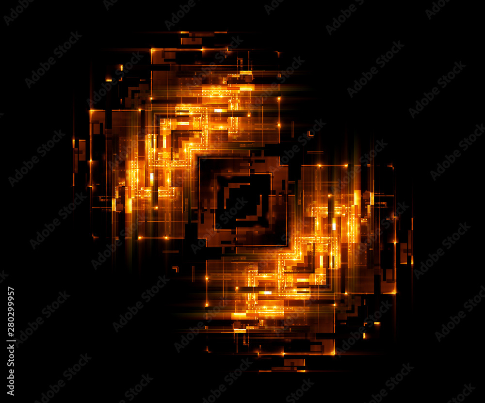 Led Light. luma effect. Future tech. Glare cubes. Digital signal ...