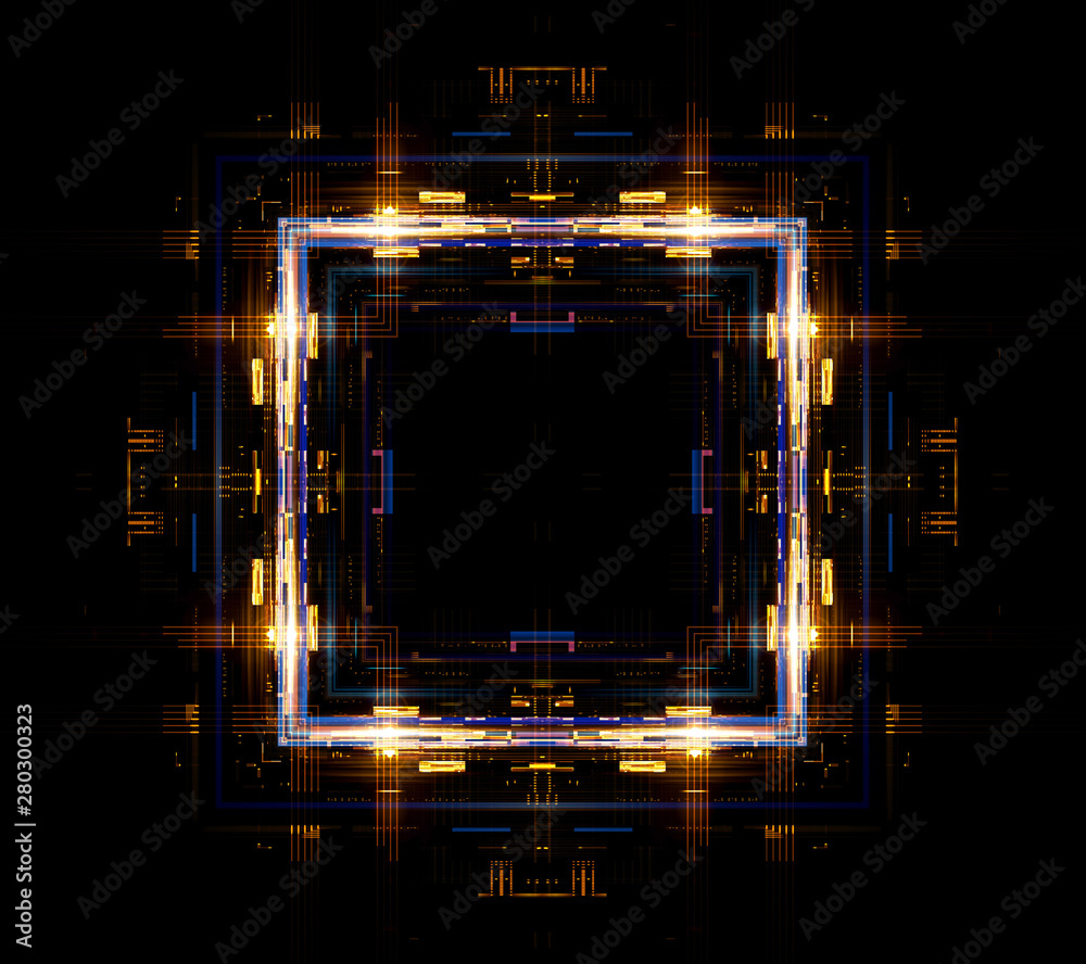 Led Light. luma effect. Future tech. Glare cubes. Digital signal ...