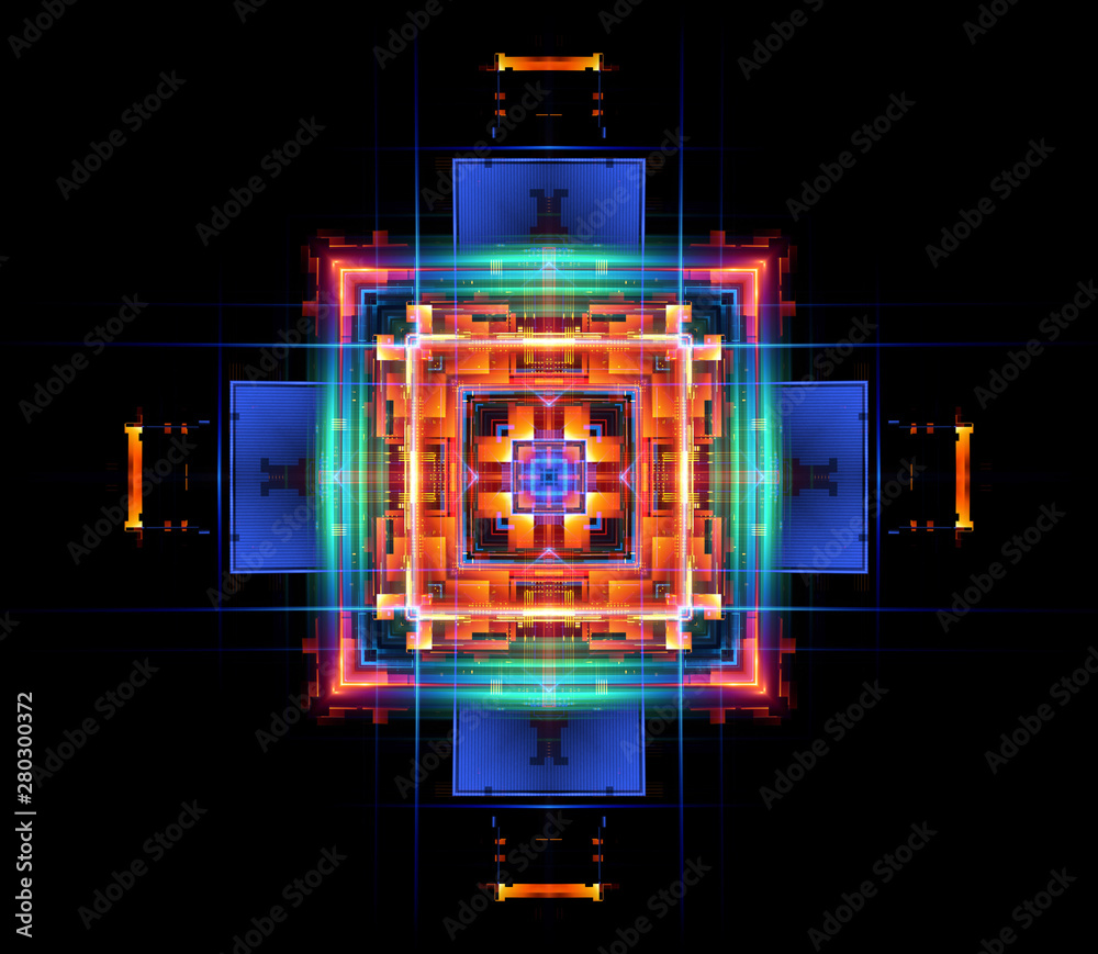 Led Light. luma effect. Future tech. Glare cubes. Digital signal ...