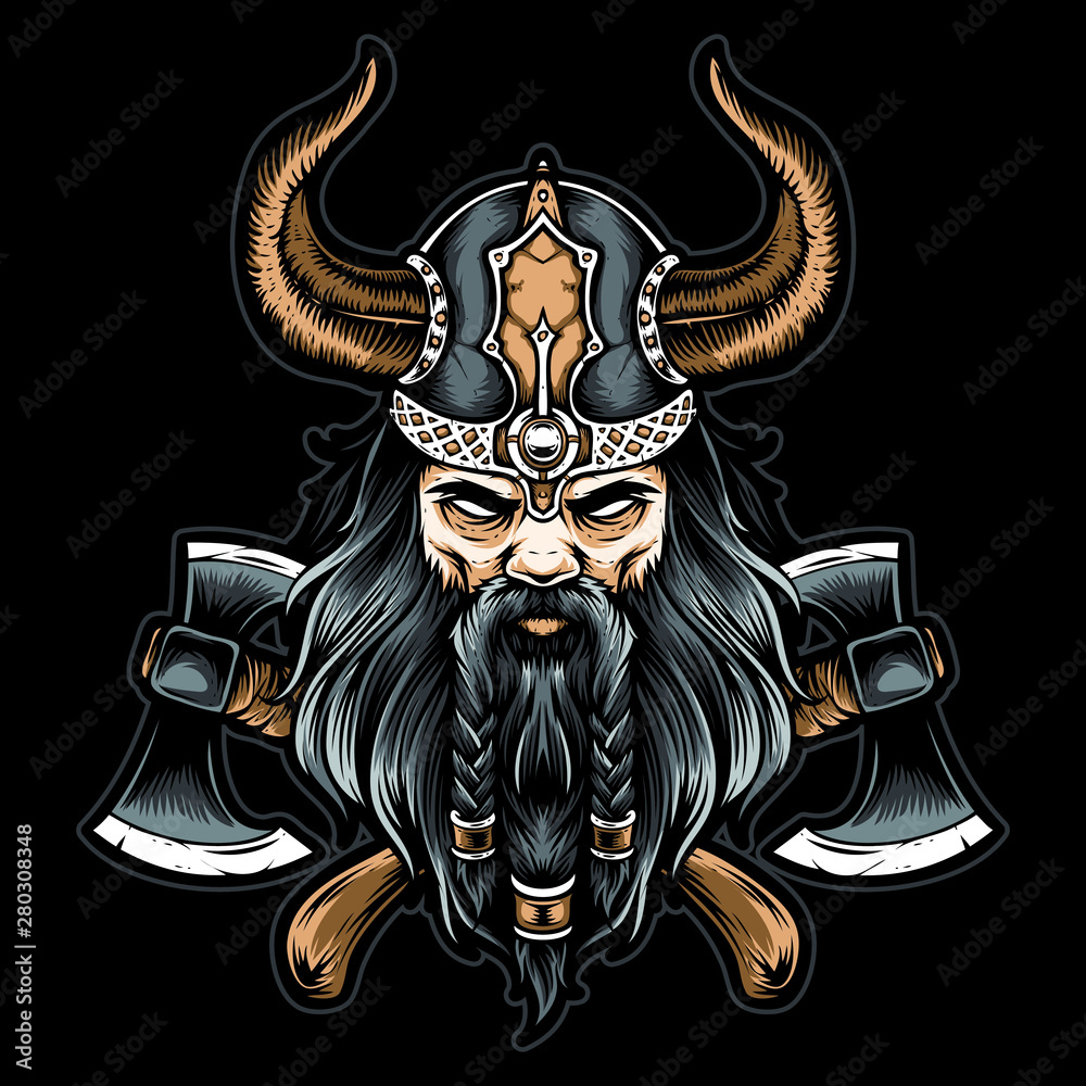 viking vector with axe Stock Vector | Adobe Stock
