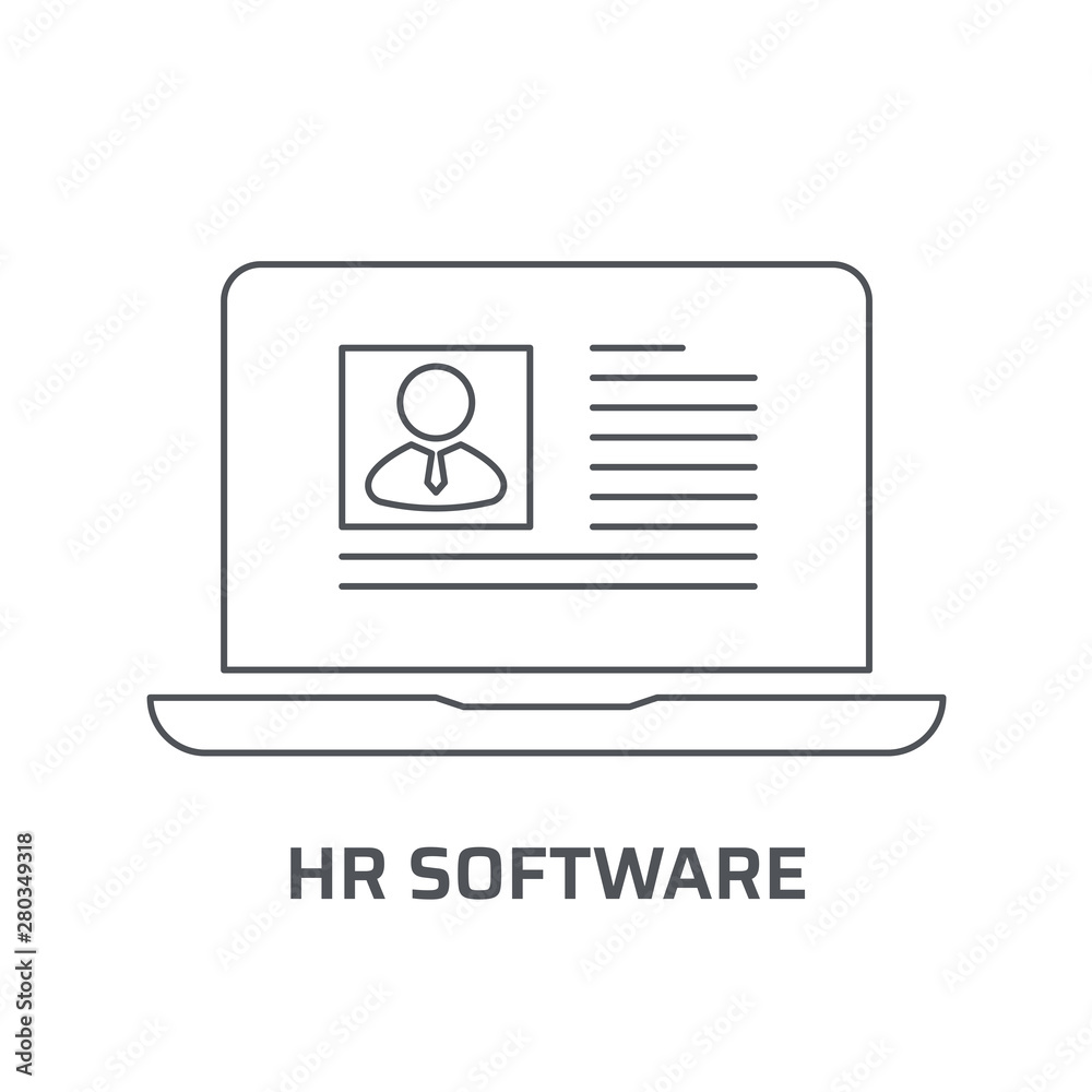 Hr Software Icon Trendy Flat Vector Hr Software Icon On White