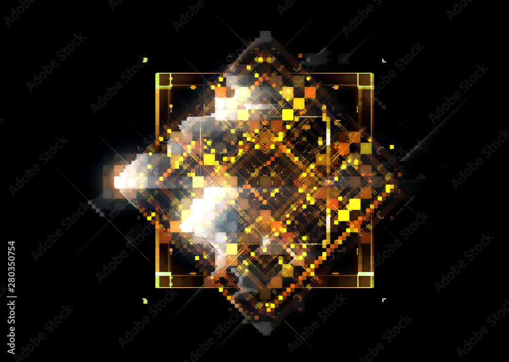 Led Light. luma effect. Future tech. Glare cubes. Digital signal ...