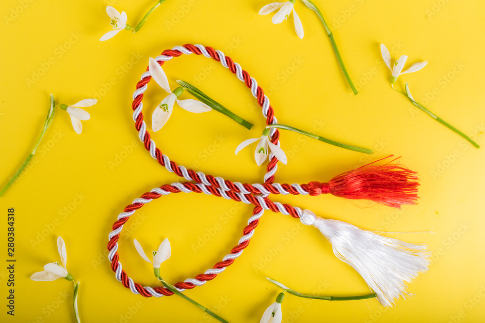 Spring time flowers like snowdrops, hyacinth and roses, isolated on ...