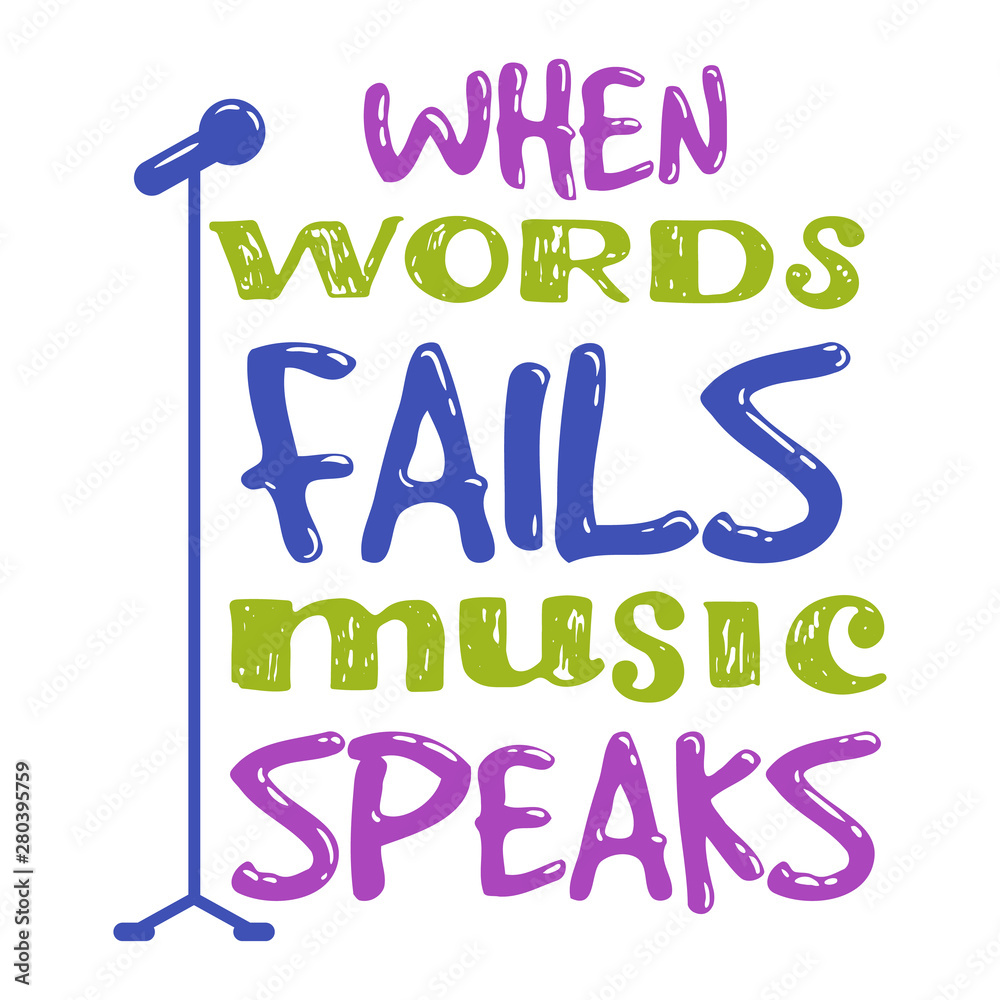 Music lettering vector musical typography graphic sign calligraphy text ...