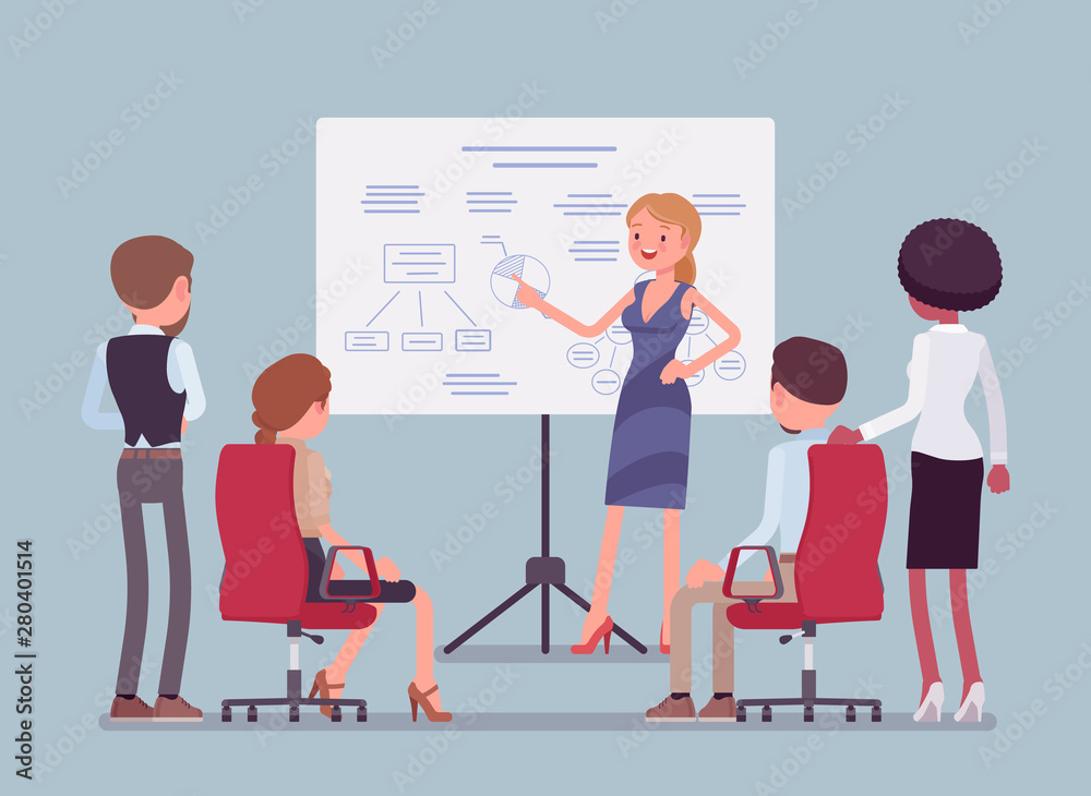 Business meeting in office. Gathering of managers to think of marketing ...