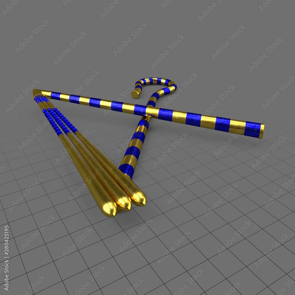 Crook and flail Stock 3D asset | Adobe Stock