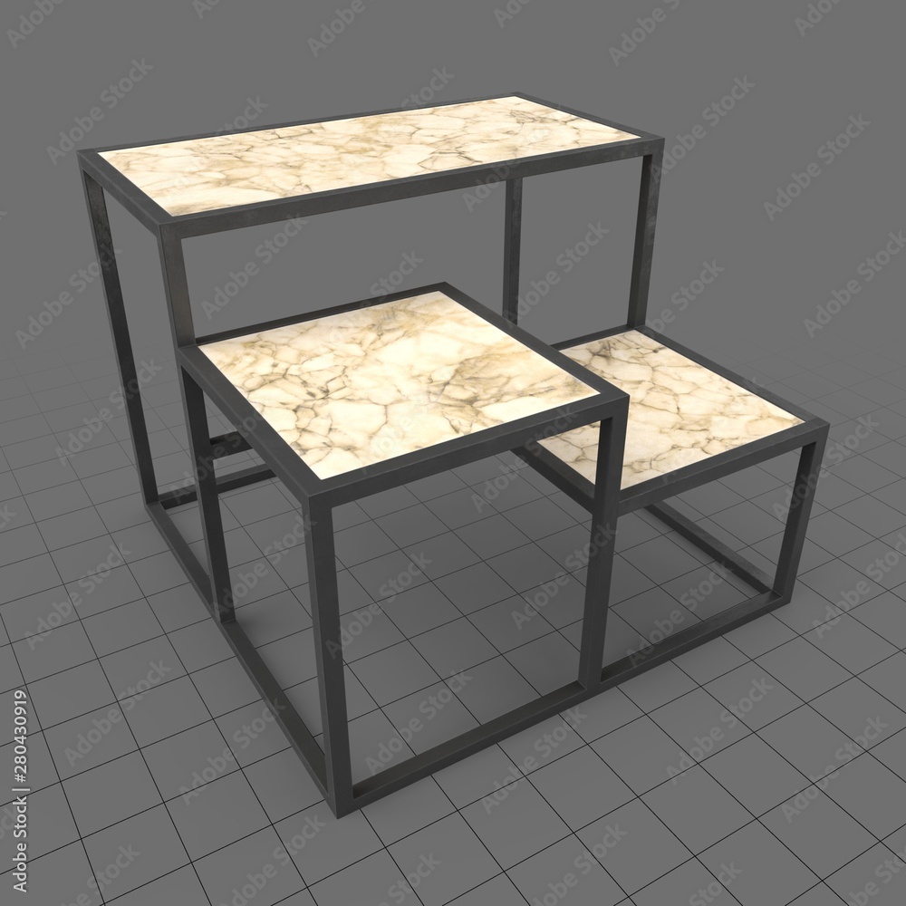 Three tier coffee table Stock 3D asset | Adobe Stock