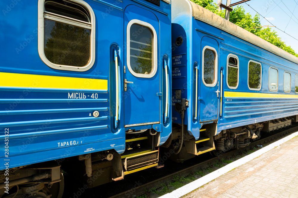 blue train wagon of the southwestern railway Stock Photo | Adobe Stock