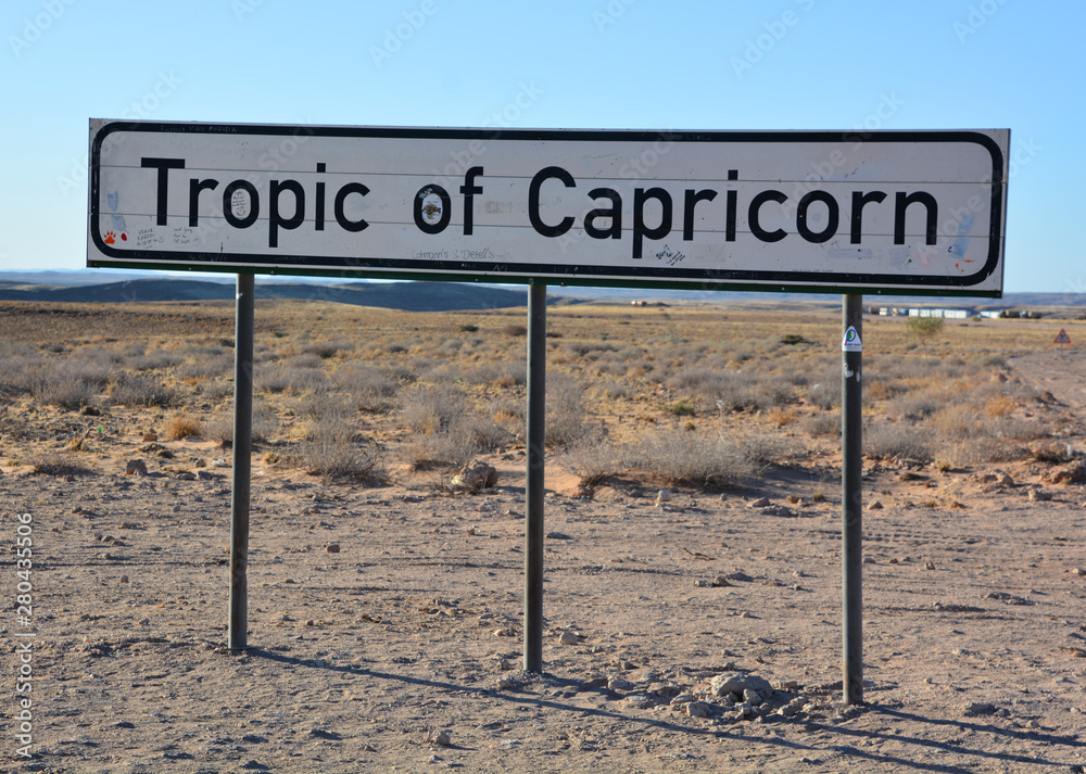 Sign of Tropic of Capricorn on C14 Namibia (or the Southern Tropic) is ...