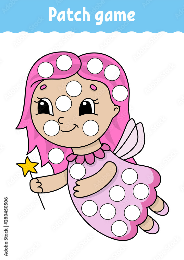 Patch game for children. Do a dot coloring page. Educational activity ...