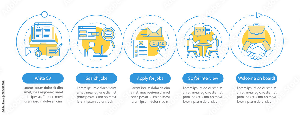 Job searching vector infographic template. Business presentation ...