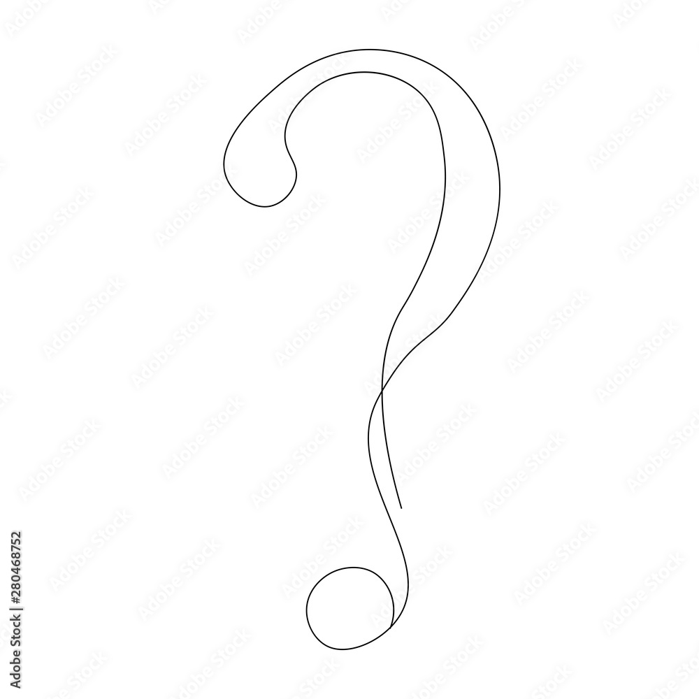 Question mark one line drawing, vector illustration Stock Vector ...