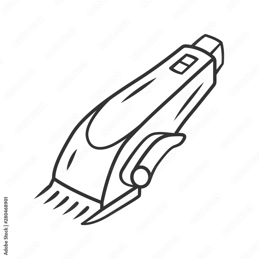 Shaving machine linear icon. Haircutting procedure. Barbers beauty ...