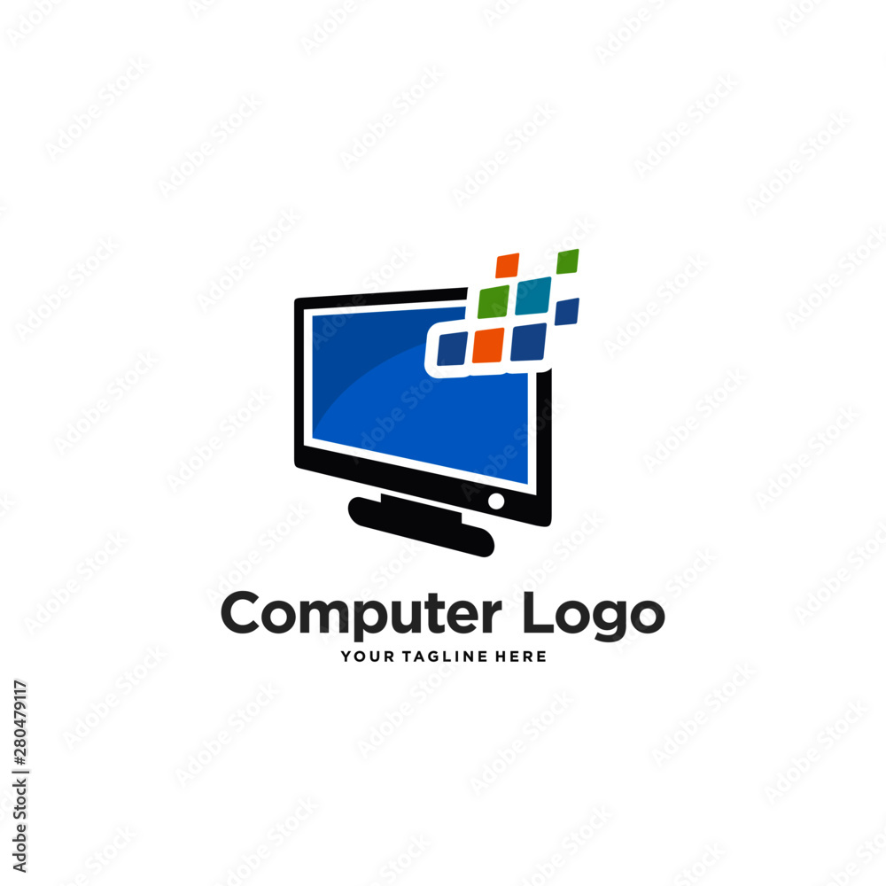 Computer Logo Vectors Stock Vector | Adobe Stock