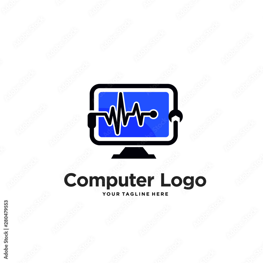 Computer Logo Vectors Stock Vector | Adobe Stock