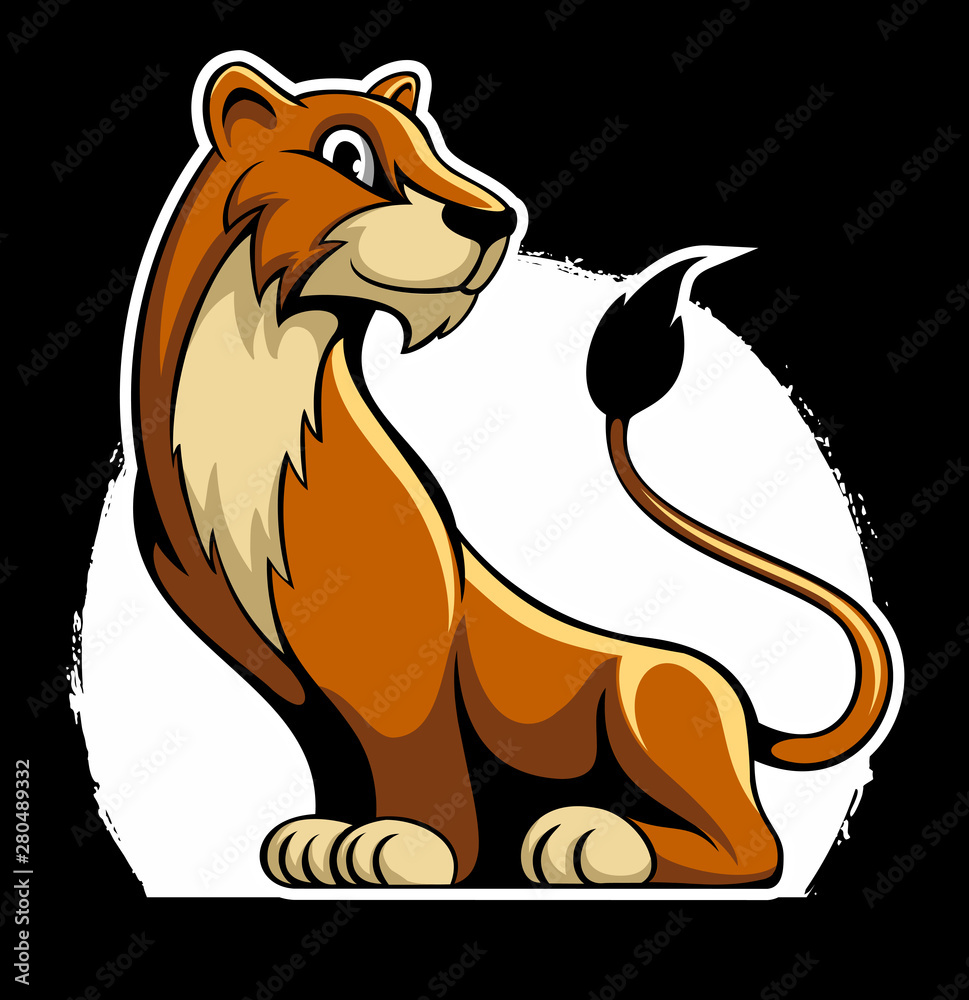 Cartoon style full body lioness, vector cartoon character. Stock Vector ...