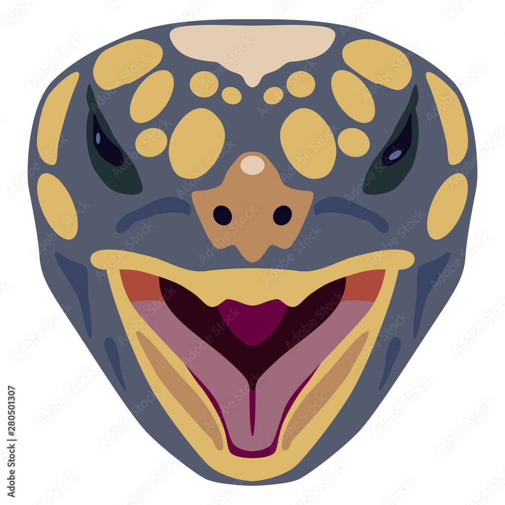 Stylized head of a turtle or tortoise. Flat cartoon style. Stock Vector ...
