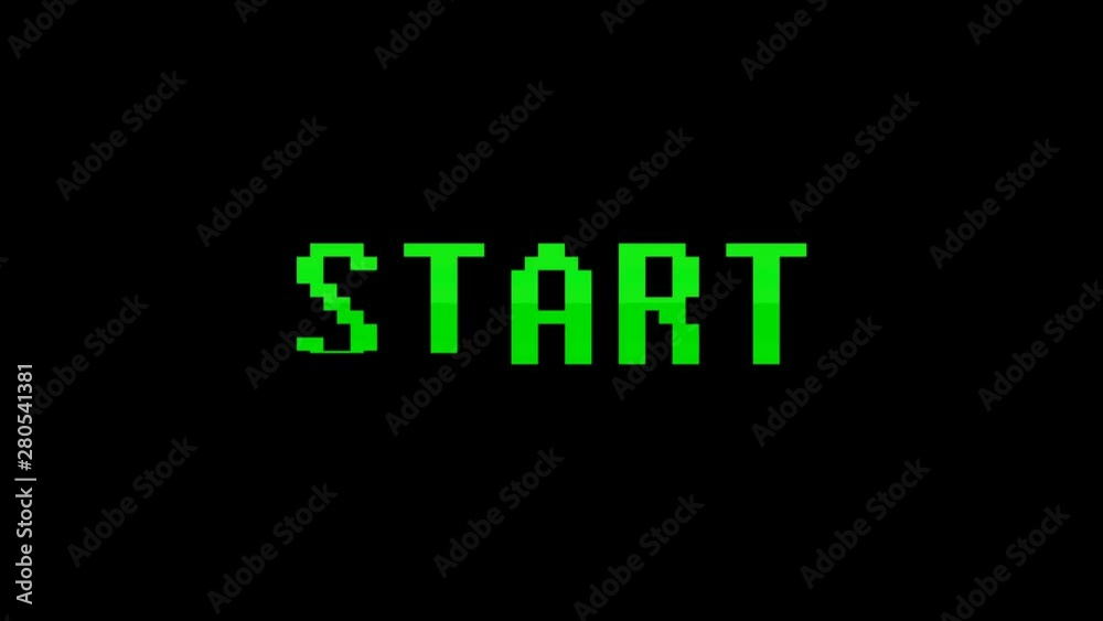 Vidéo Stock Text appearing on a retro vintage computer screen: START ...