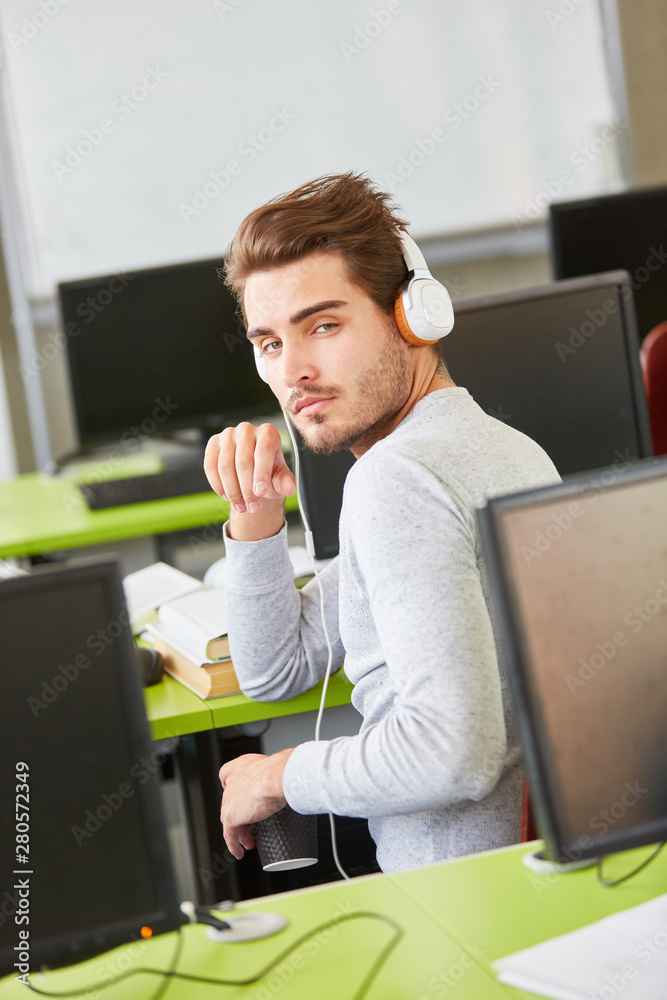 IT student makes an informatics course Stock Photo | Adobe Stock