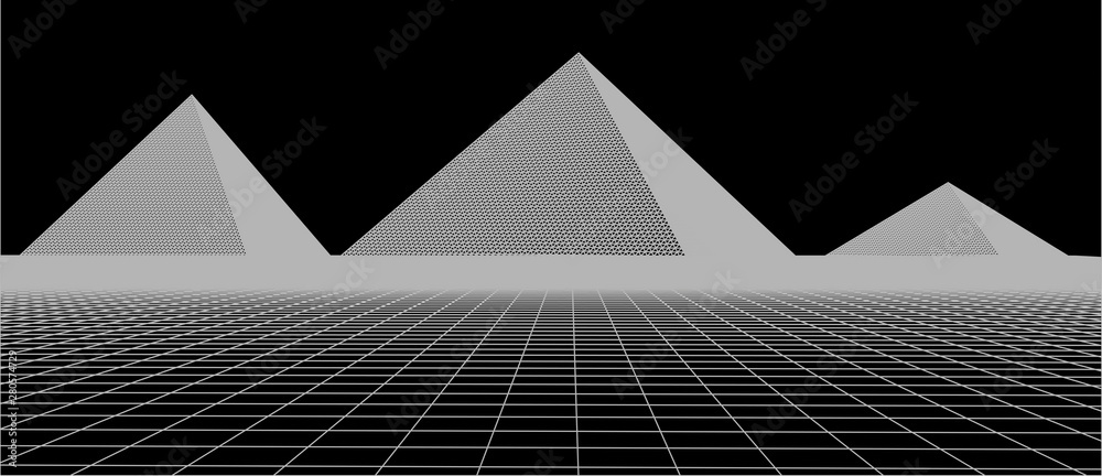 3D technology vector illustration. Abstraction. Landscape design of the ...