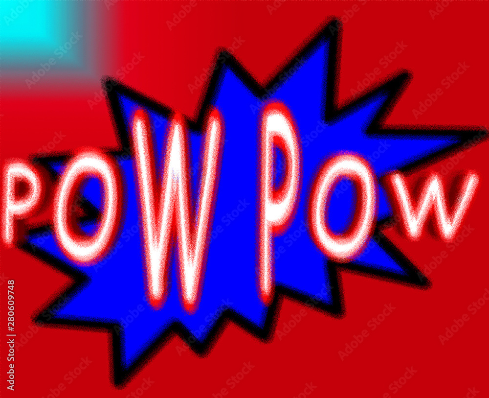 Cartoon pow pow illustration in comic book cloud Stock Illustration ...