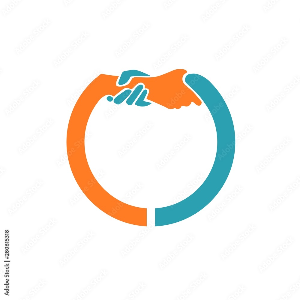 Helping hand circle symbol vector Stock Vector | Adobe Stock