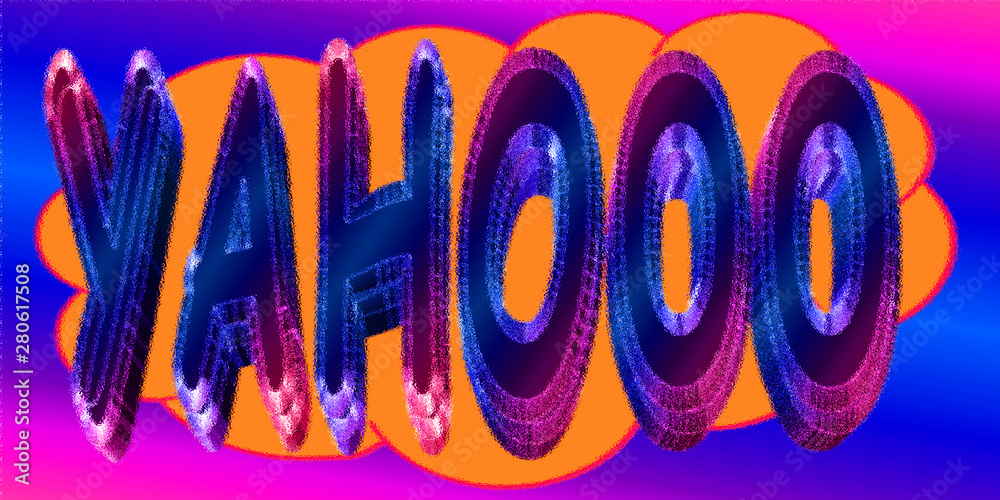 Cartoon YAHOOO illustration in comic book cloud Stock Illustration ...