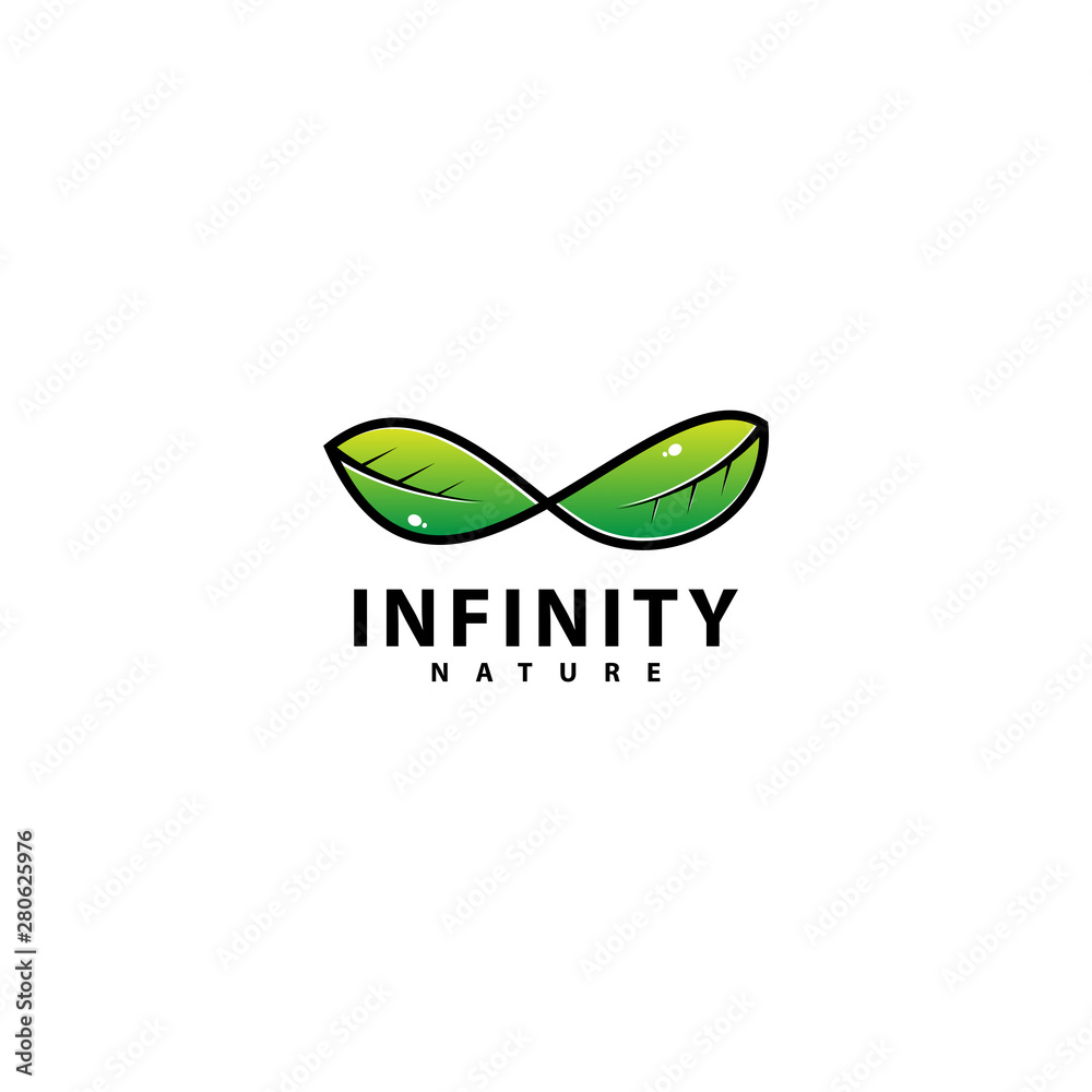 Infinity leaf and Nature Logo design inspiration Stock Vector | Adobe Stock