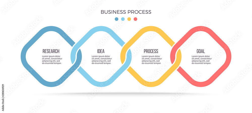 Business process. Infographic with 4 steps, options. Vector template ...