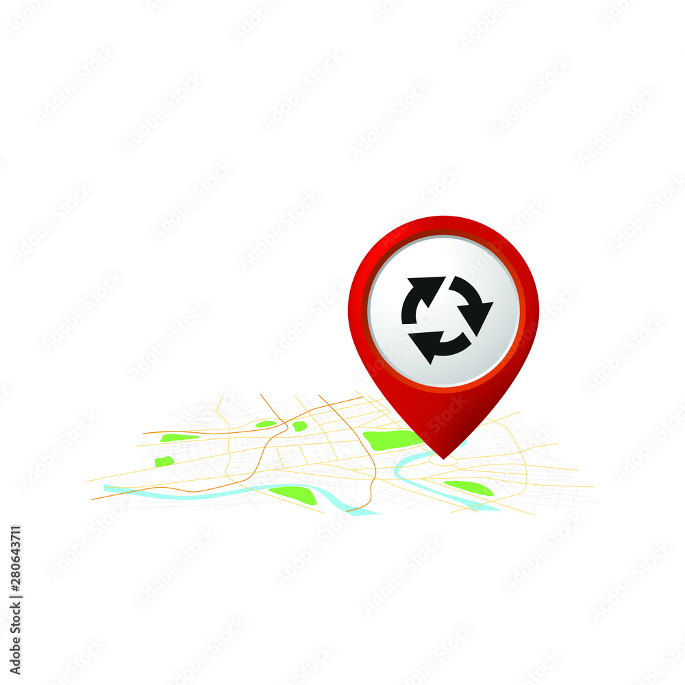 Recycle location icon. Recycle map pointer Stock Vector | Adobe Stock