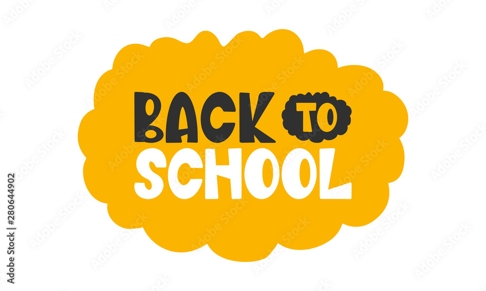 Back to School. First day in September. Handwritten vector lettering ...