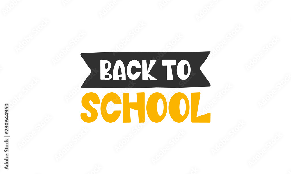 Back to School. First day in September. Handwritten vector lettering ...