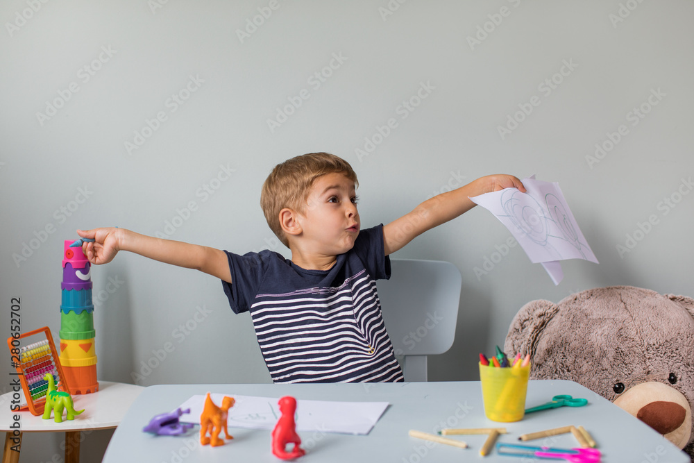 Cute Kid Colouring Stock Photo | Adobe Stock