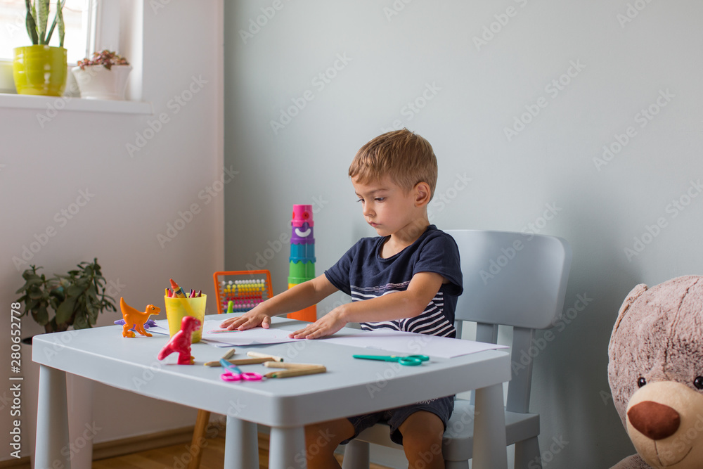 Cute Kid Colouring Stock Photo | Adobe Stock