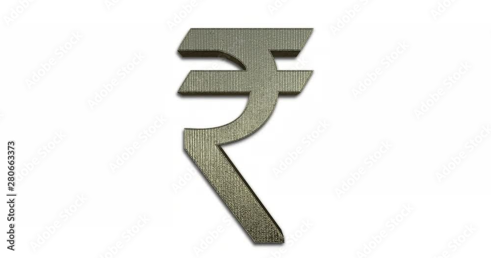 Rotating Indian Rupee Symbol Gold, 3D Looped Animation, Golden Indian ...
