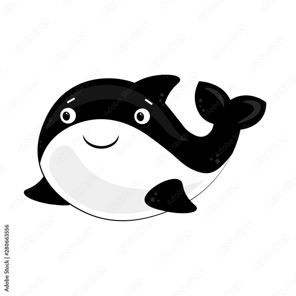 orca cartoon of marine life. Summer season. animal cartoon vector ...