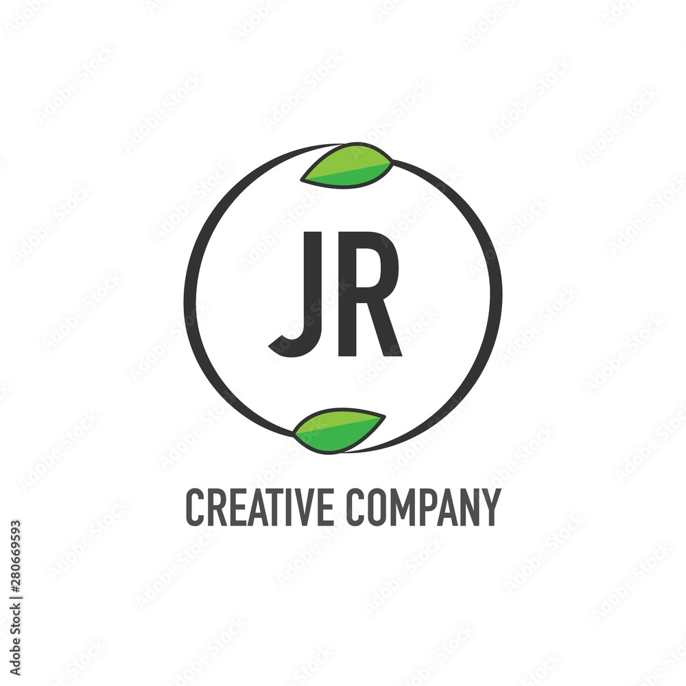 Initial Letter JR Creative Green Logo Concept Stock Vector | Adobe Stock