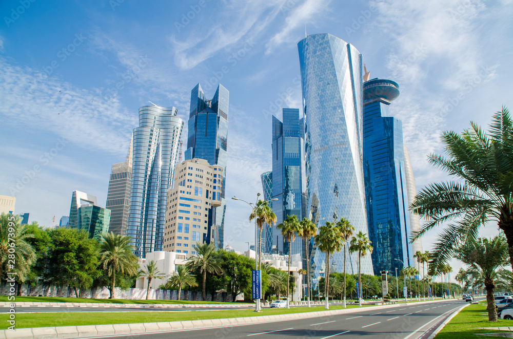 Doha's Corniche in West Bay, Doha, Qatar - Skyscrapers / Buildings ...
