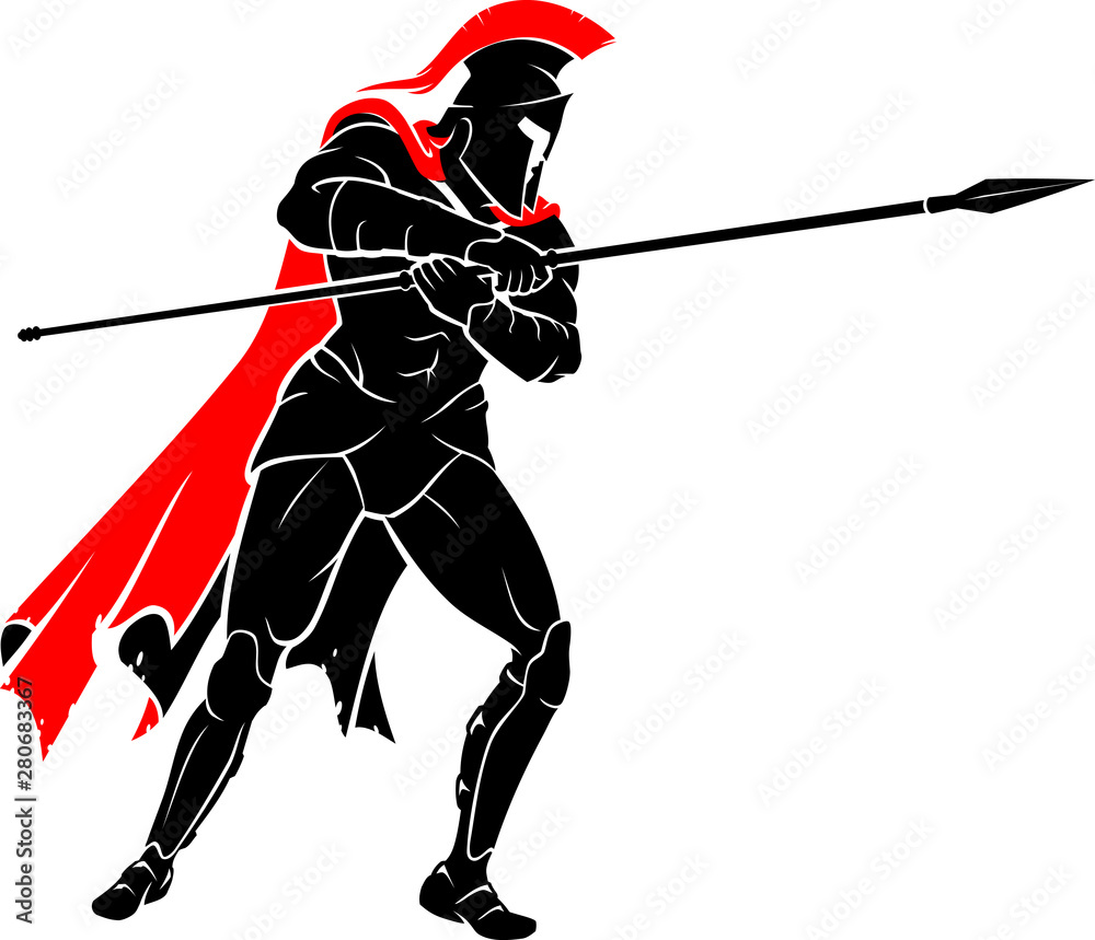 Spartan Warrior Spear Grip Stock Vector | Adobe Stock