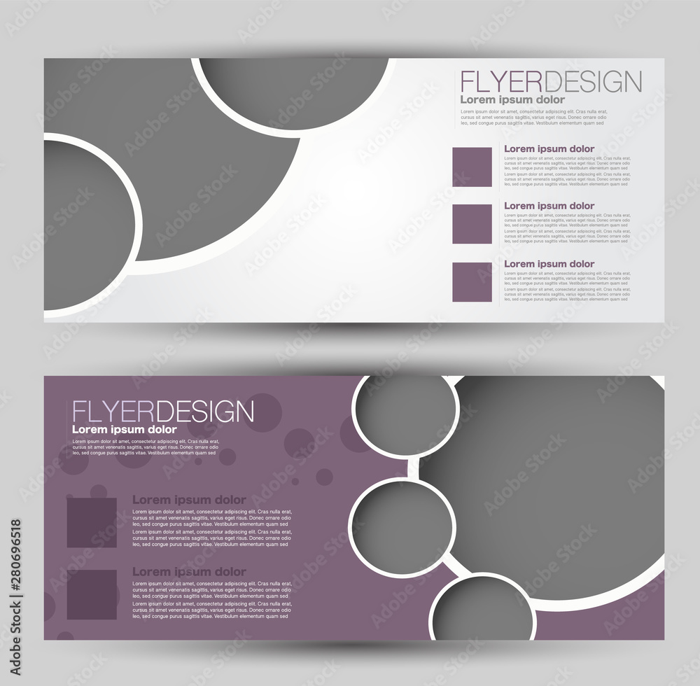 Flyer banner or web header template set. Vector illustration promotion ...