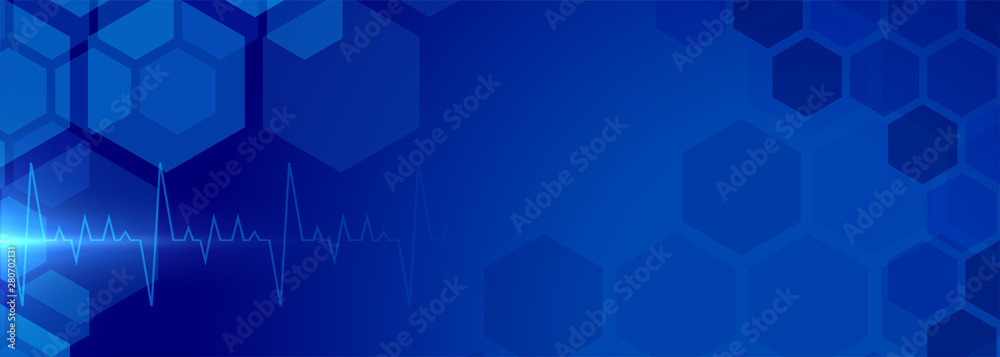 health care banner with medical electrocardiogram Stock Vector | Adobe ...