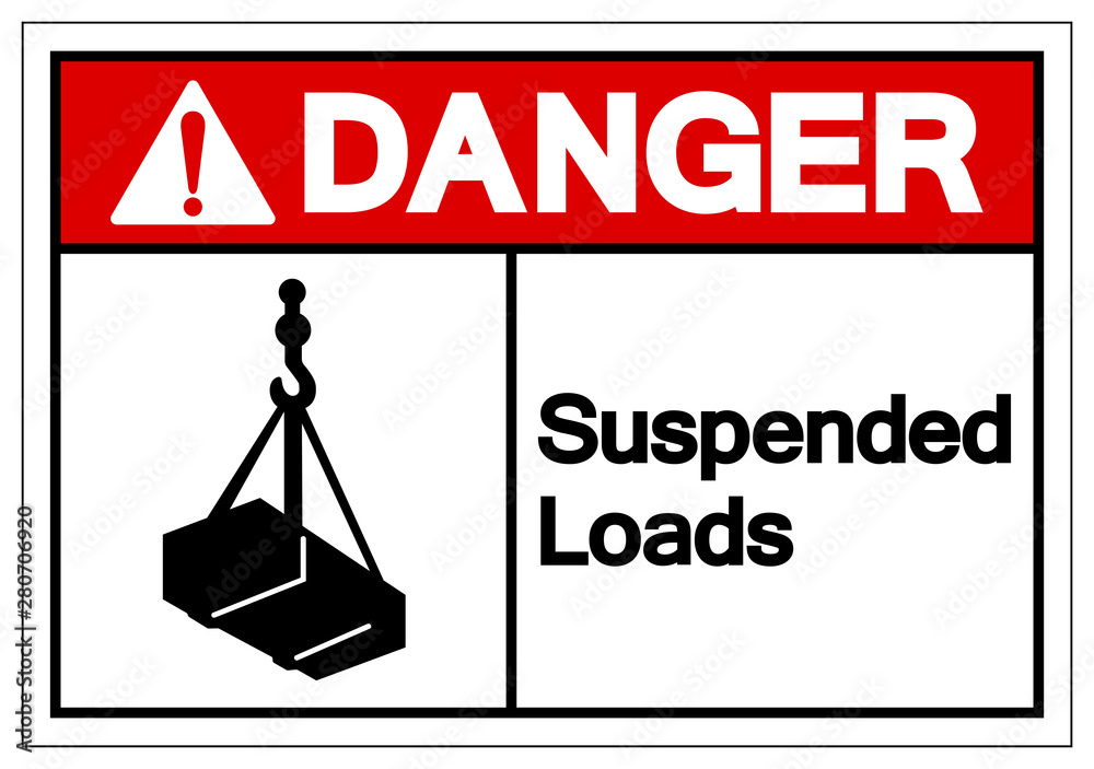 Danger Suspended Loads Symbol Sign, Vector Illustration, Isolated On ...