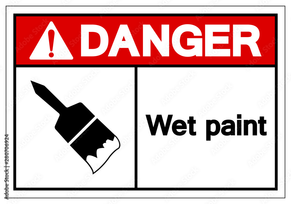 Danger Wet Paint Symbol Sign, Vector Illustration, Isolated On White ...